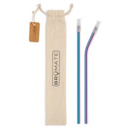 Brumate Stainless Steel Reusable Straws Rainbow Titanium Large