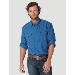 Wrangler Men's Performance Snap Long Sleeve Solid Shirt